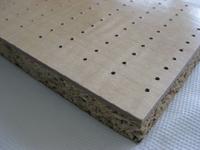 Fireproof Slot Perforated Wood Sheets Restaurant Acoustic Wood Panels