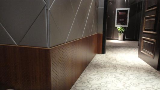 Theater Perforated Wood Acoustic Panels MDF Melamine Surface Aluminum Keel