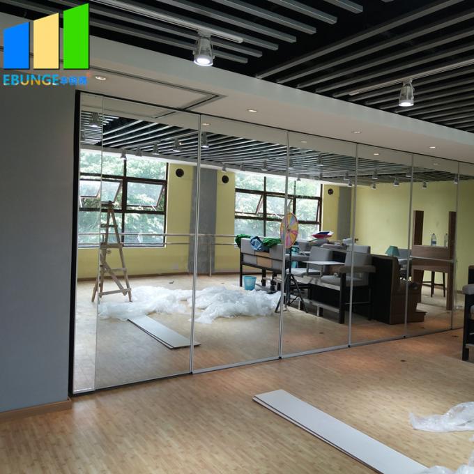 Top hung Acoustic Partition Wall Aluminium Movable Mirror Glass Wall ...