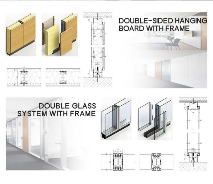 Customized Office Aluminum Frame Demountable Glass Partition Full Height